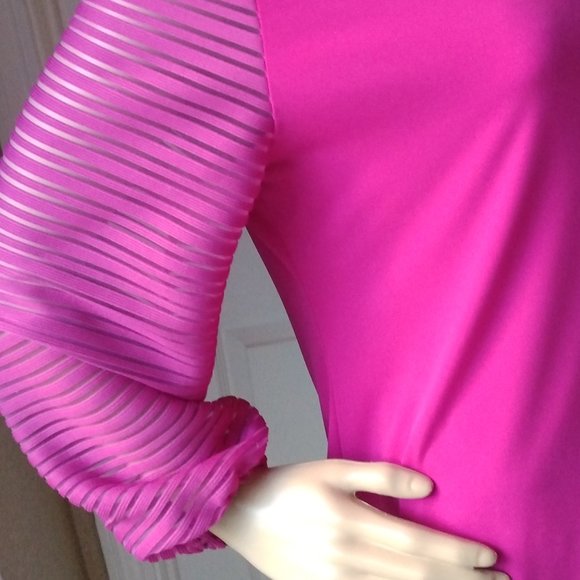 JM COLLECTIONS | Tops | Jm Collection Gorgeous Dark Pink Knit Top With ...